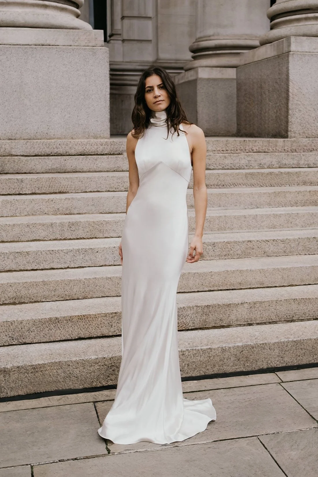 THEA | Backless Silk Satin Wedding Dress — UNBRIDLED STUDIO