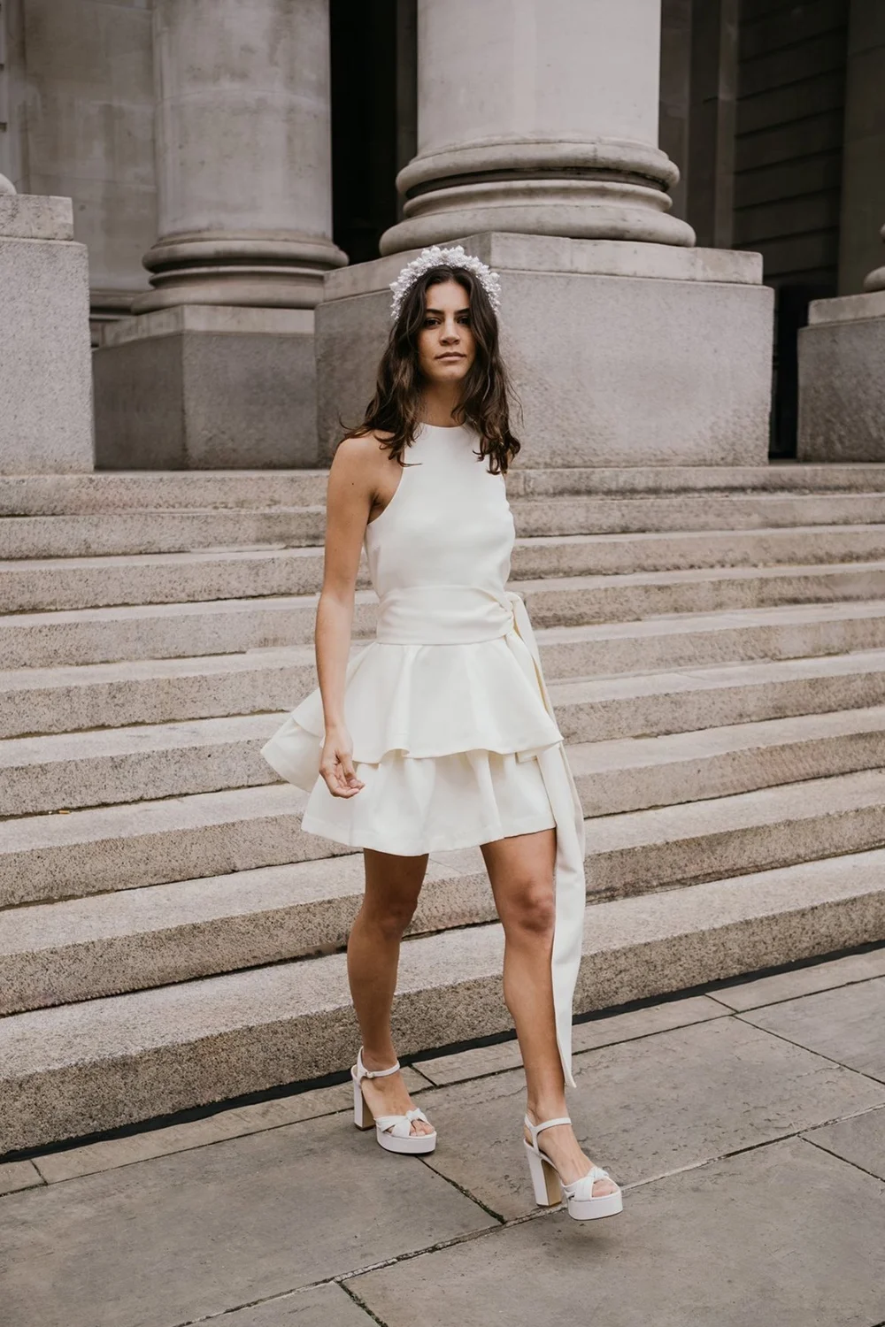 LYRA | Short A-Line Wedding Dress with Flower Embellishment — UNBRIDLED ...