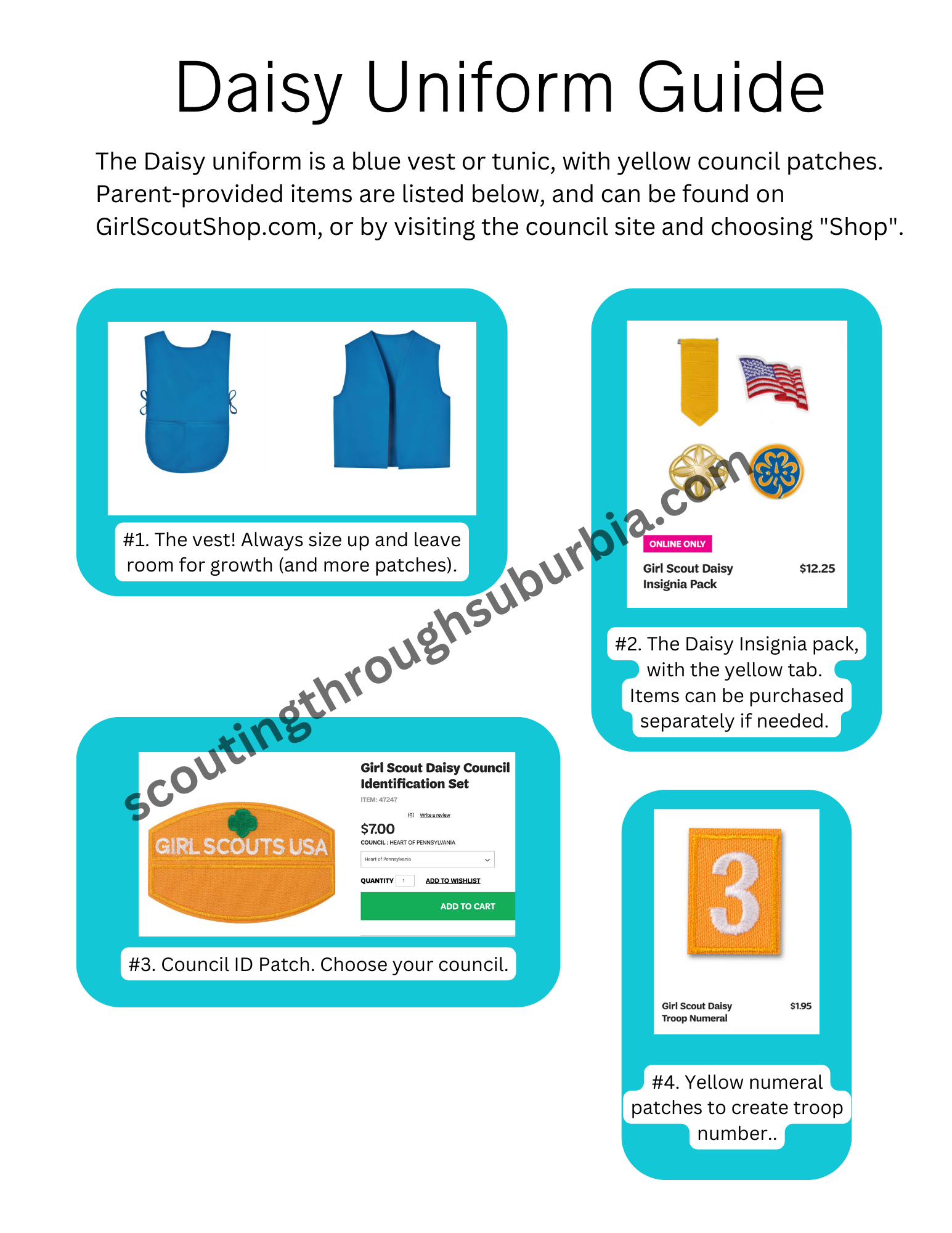 Daisy Uniform Guide _ Uniform Shopping Guide for All Girl Scout Levels ...