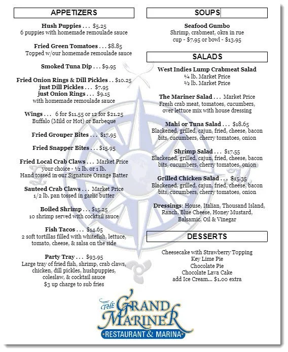 Restaurant | Grand Mariner Marina | Serving Loopers and Boaters in ...