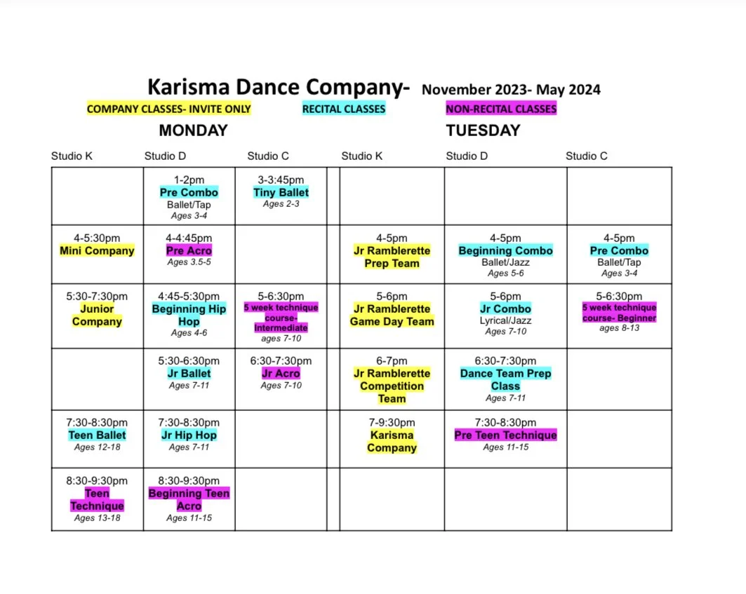 Classes — Karisma Dance Company