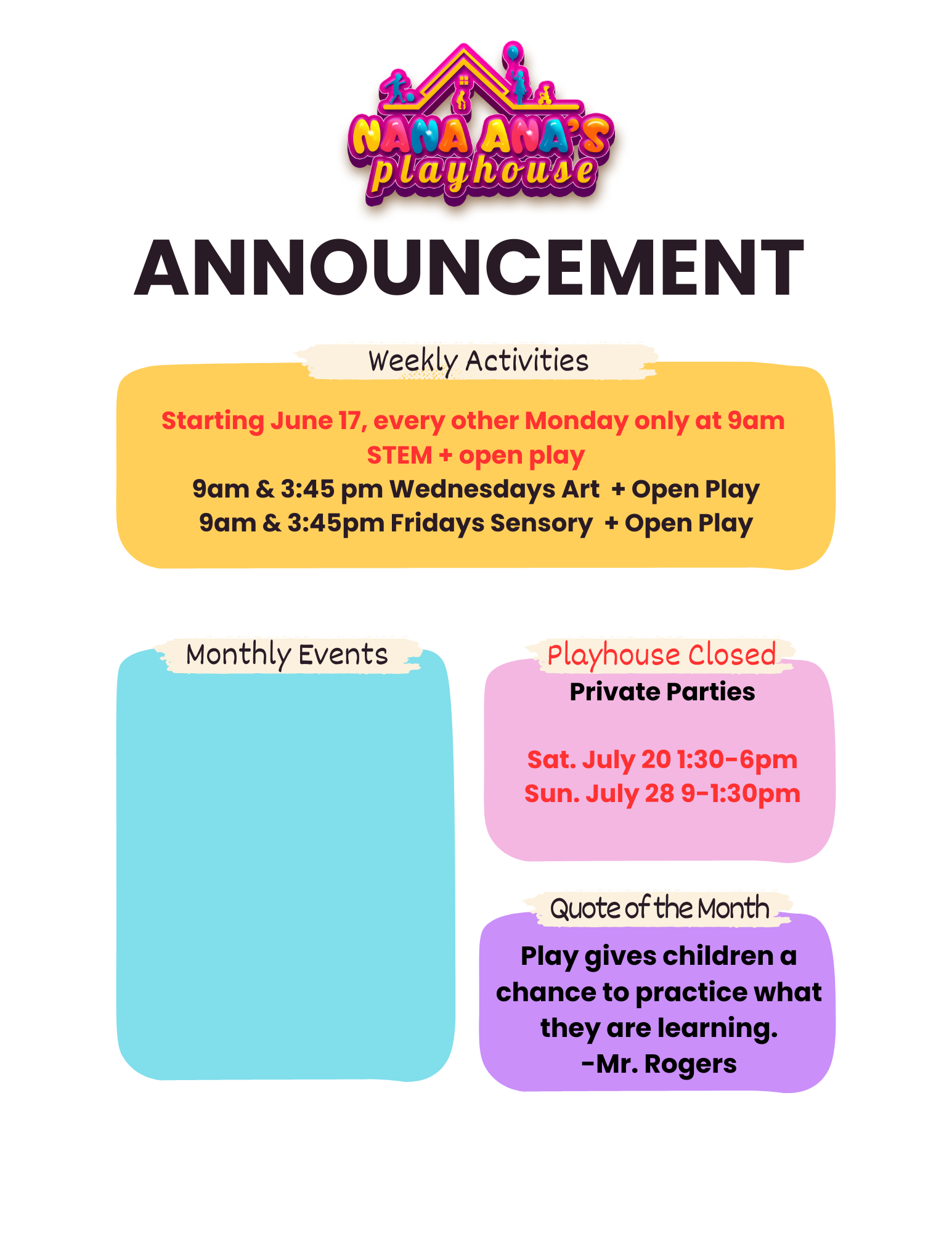 Nana Ana’s Playhouse