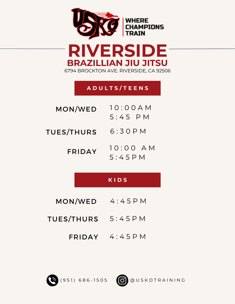 Muay Thai & Jiu Jitsu Riverside Schedule — USKO Martial Arts