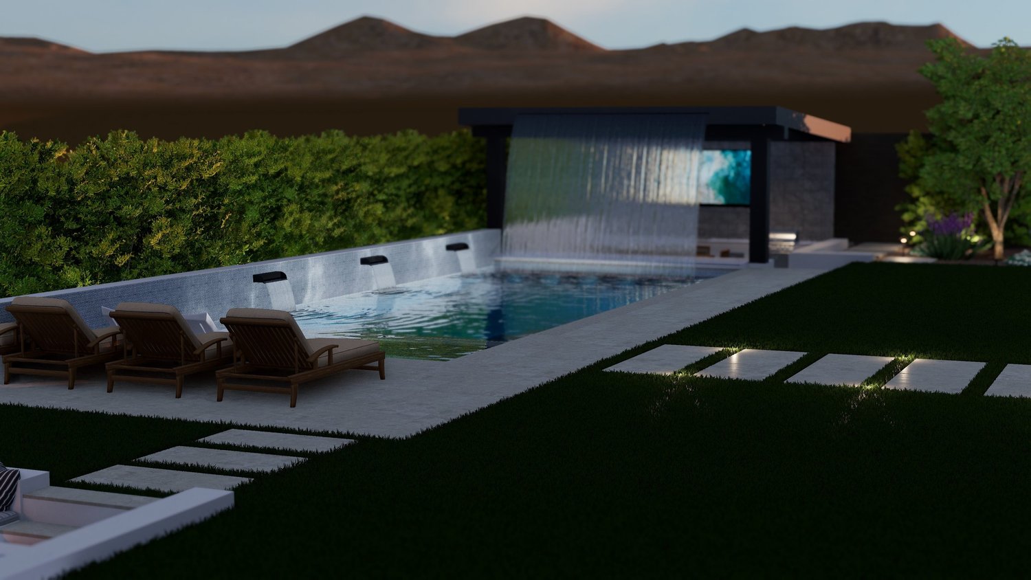 Modern Pool in Storyrock at The Reserves — Luxury Pool & Landscape ...