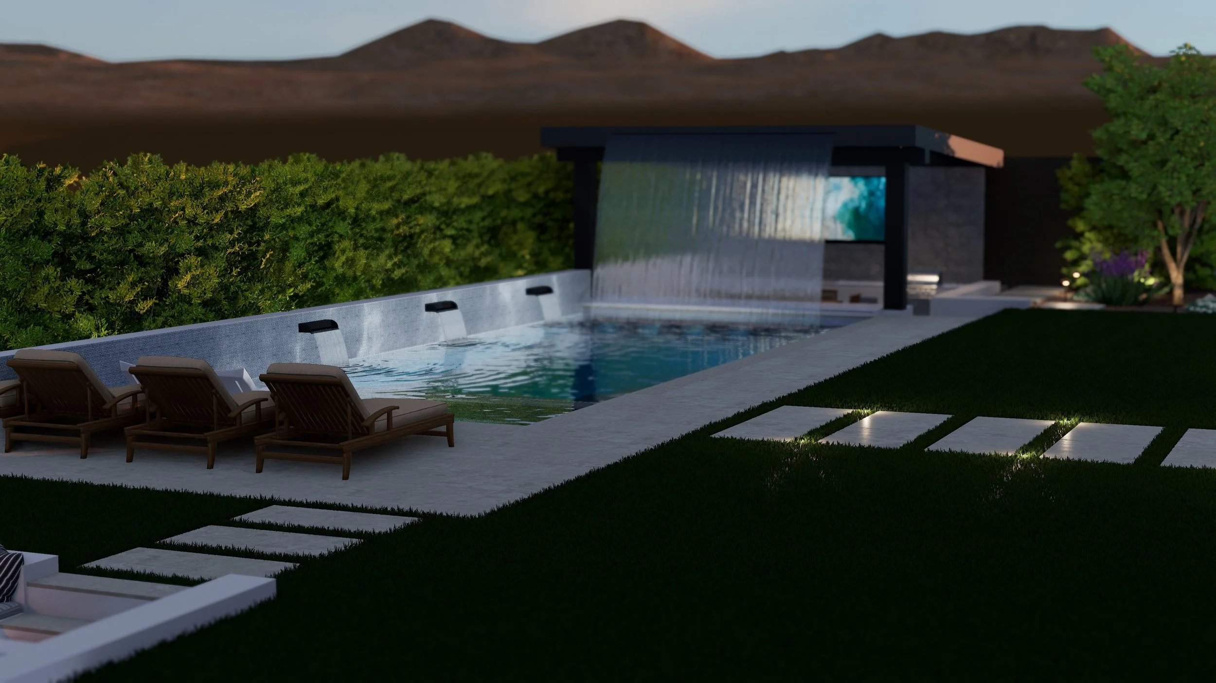 Modern Pool in Storyrock at The Reserves — Luxury Pool & Landscape ...