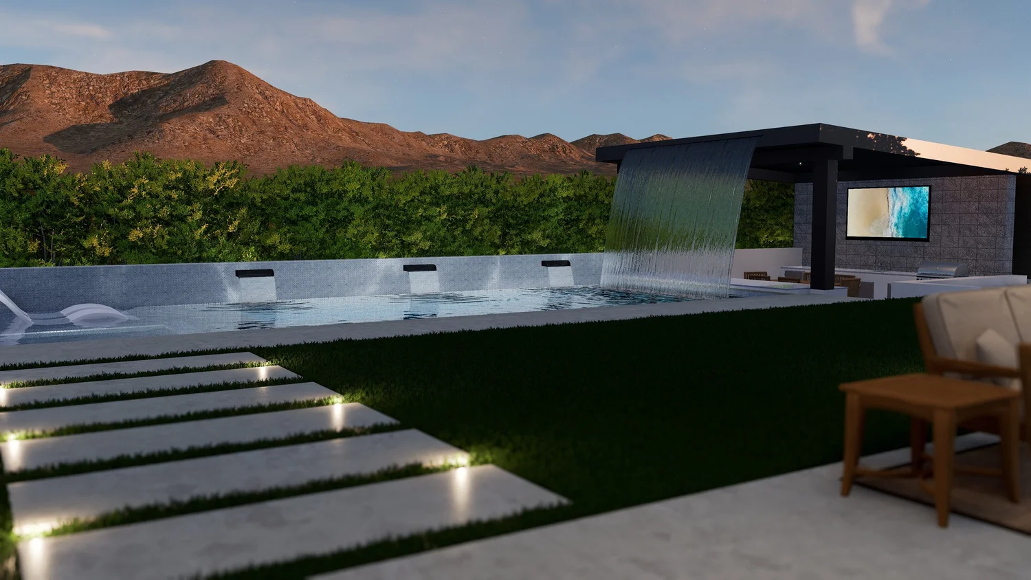 Modern Pool in Storyrock at The Reserves — Luxury Pool & Landscape ...