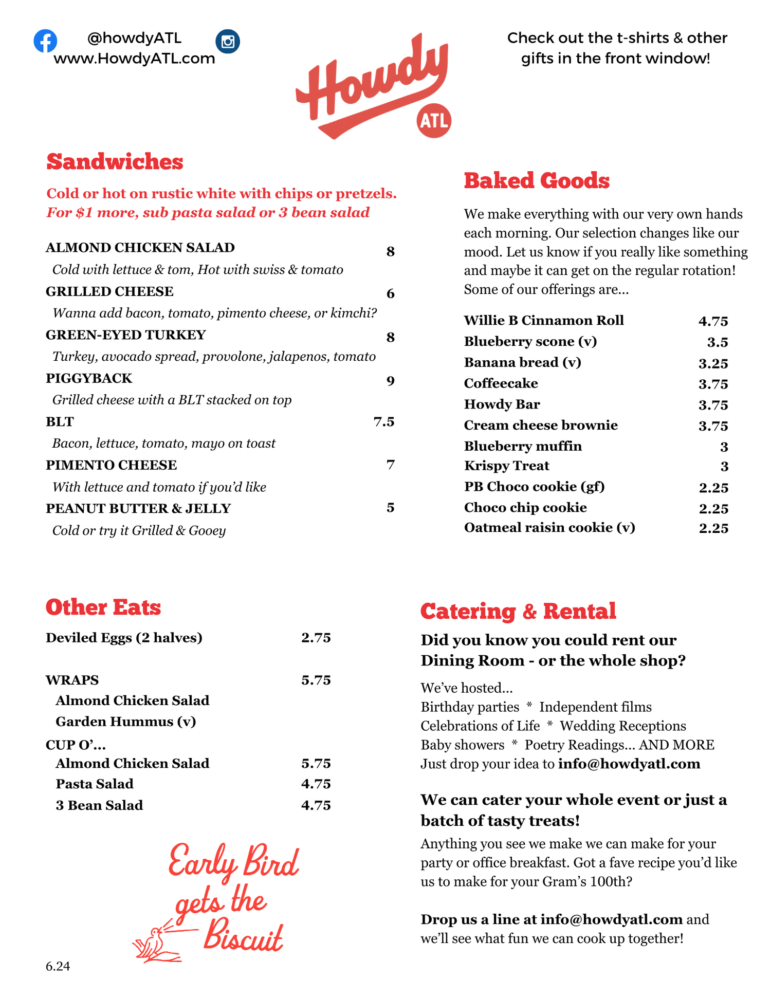 Menu — Howdy ATL