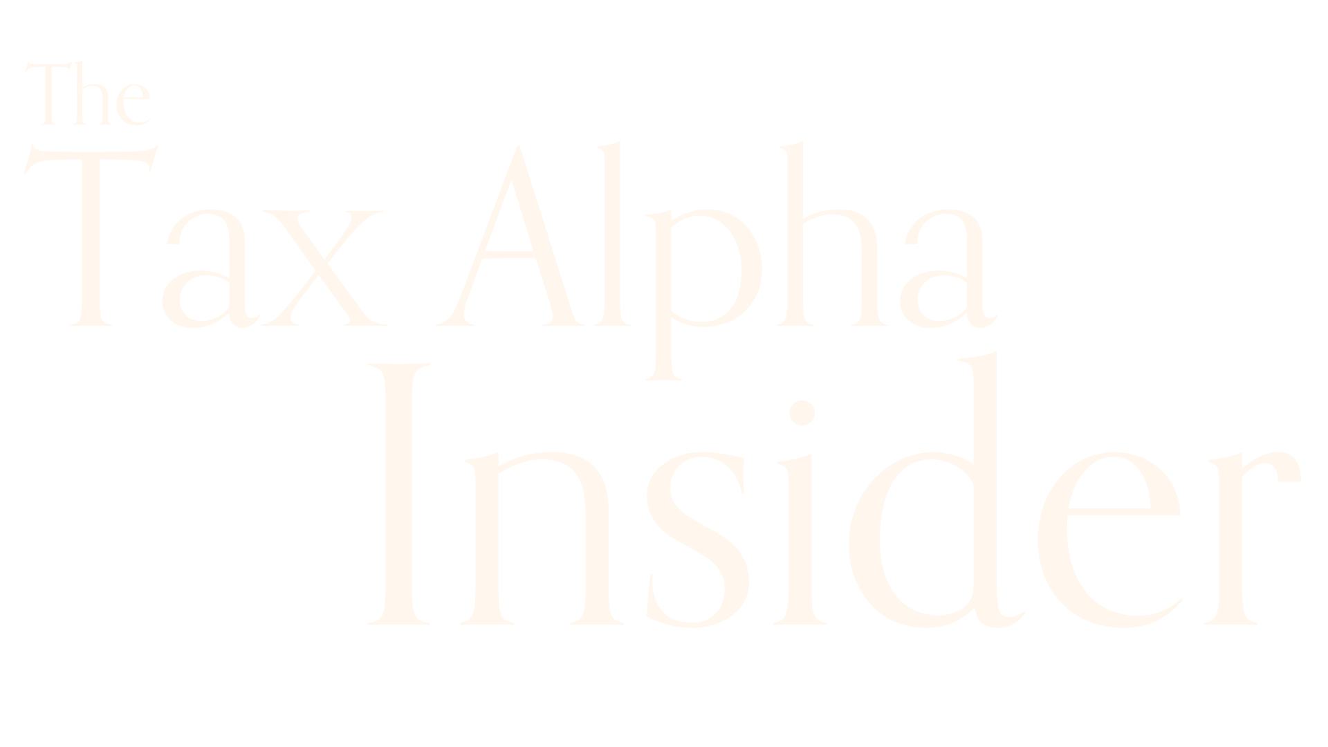 The Tax Alpha Insider