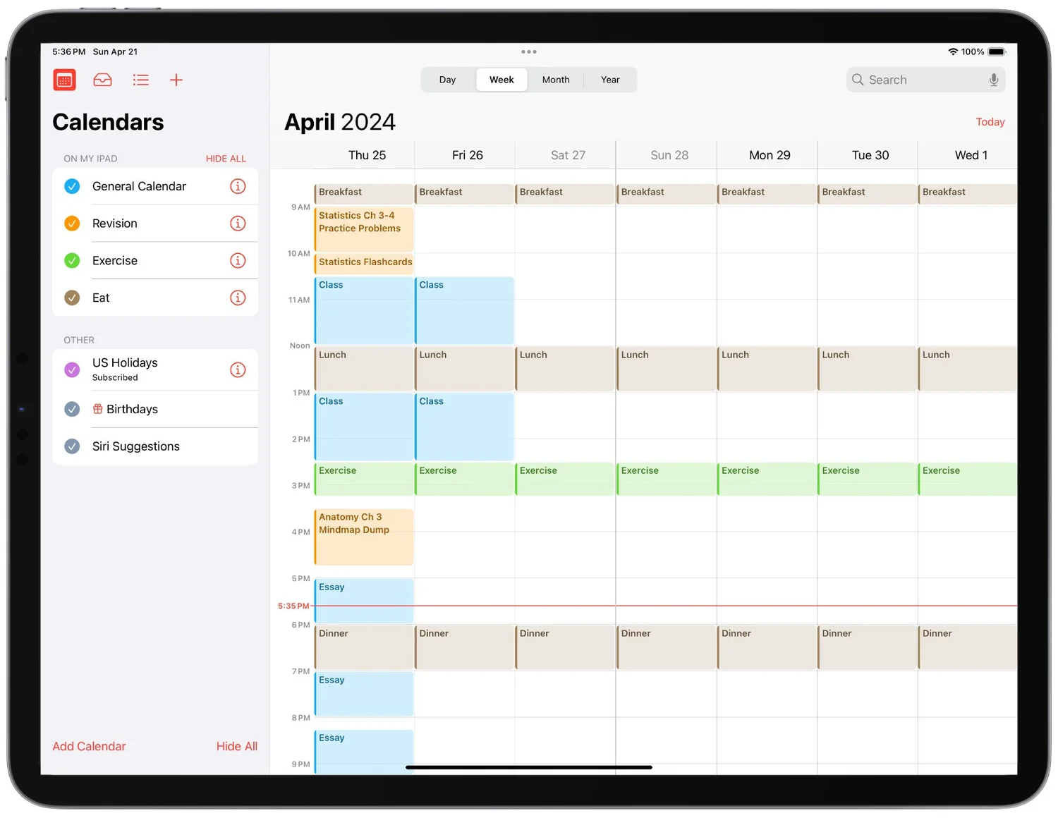 Revision Board + Calendar — Ahmni Infinite Canvas