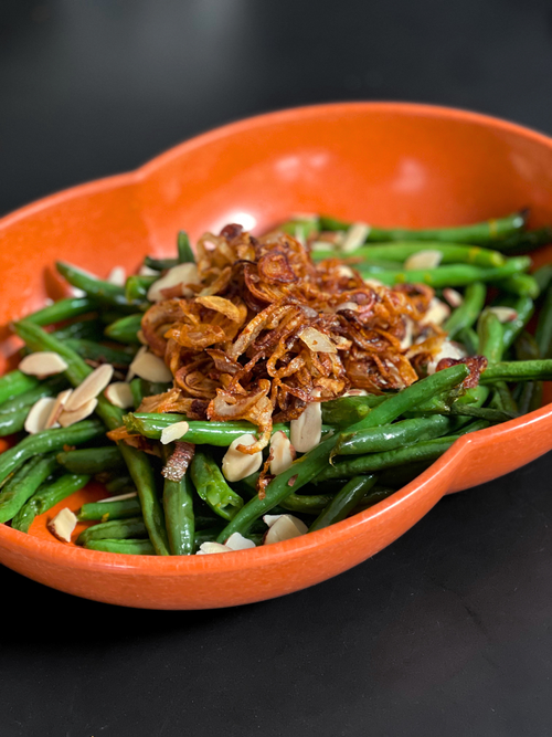 Easy Roasted Green Beans with Crispy Shallots, Garlic, Almonds, and ...