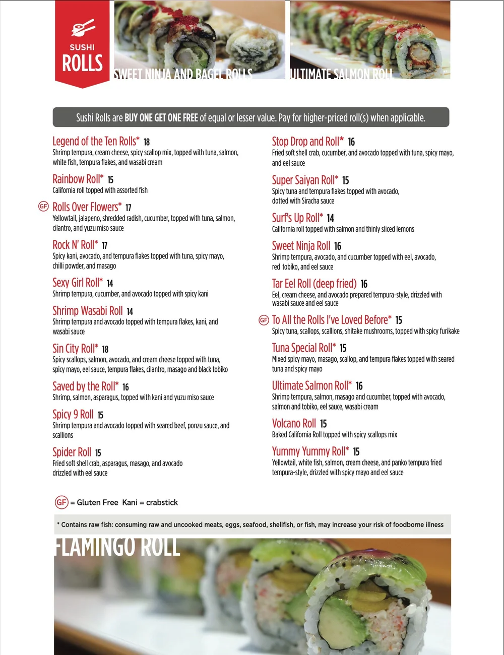 Menu — Spicy 9 Sushi Bar & Asian Restaurant