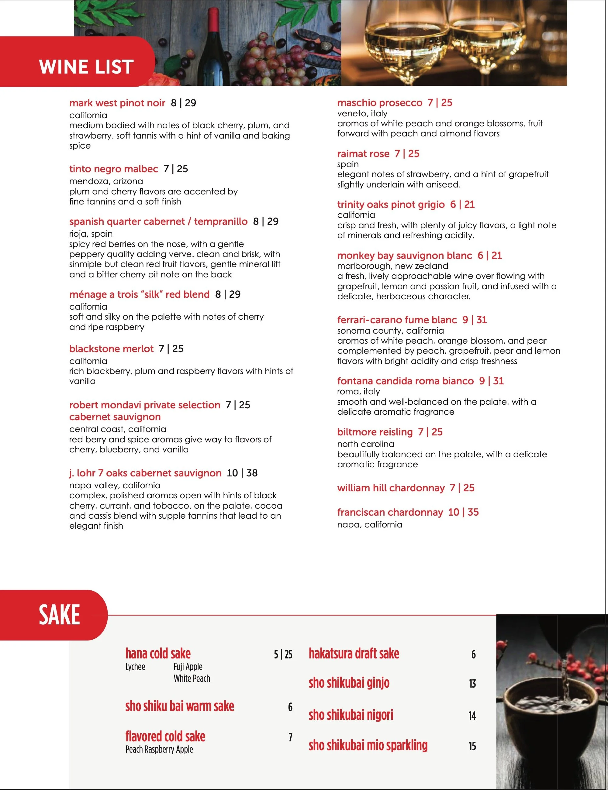 Menu — Spicy 9 Sushi Bar & Asian Restaurant