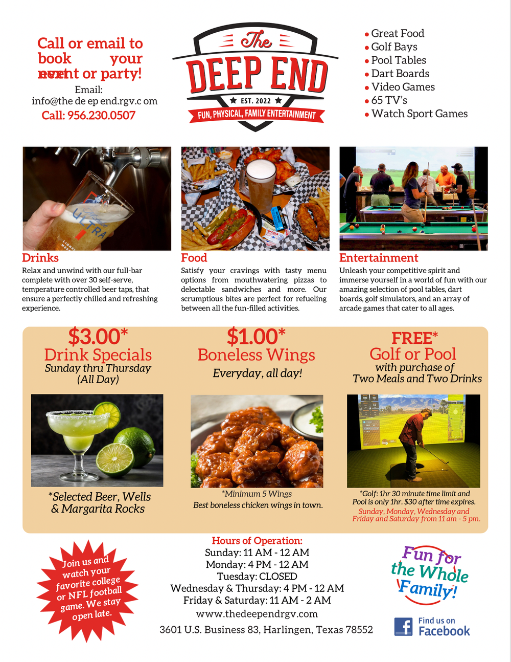 Menu — The Deep End