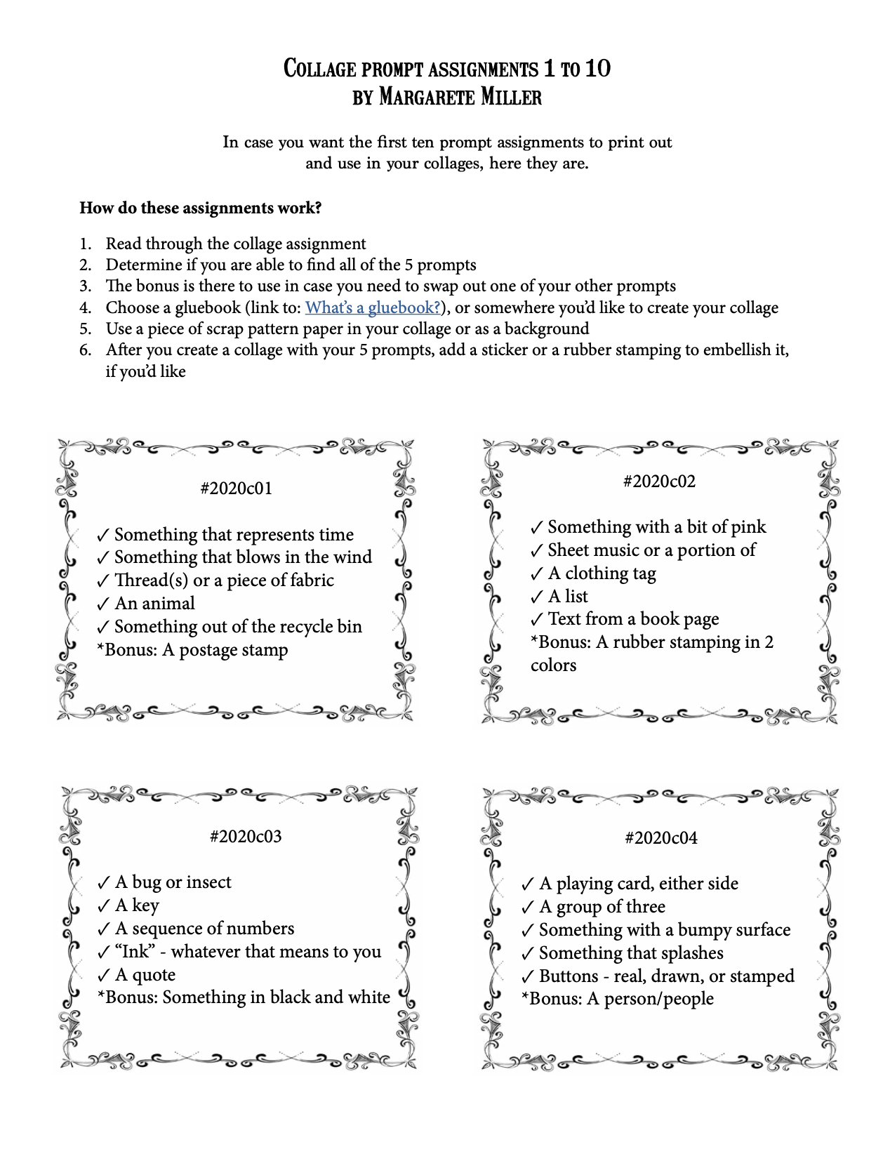 The First 10 weekly collage assignments — Margarete Miller - Collage art