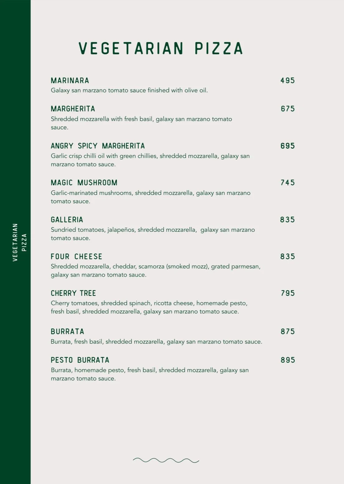 Menu — Galaxy Pizza
