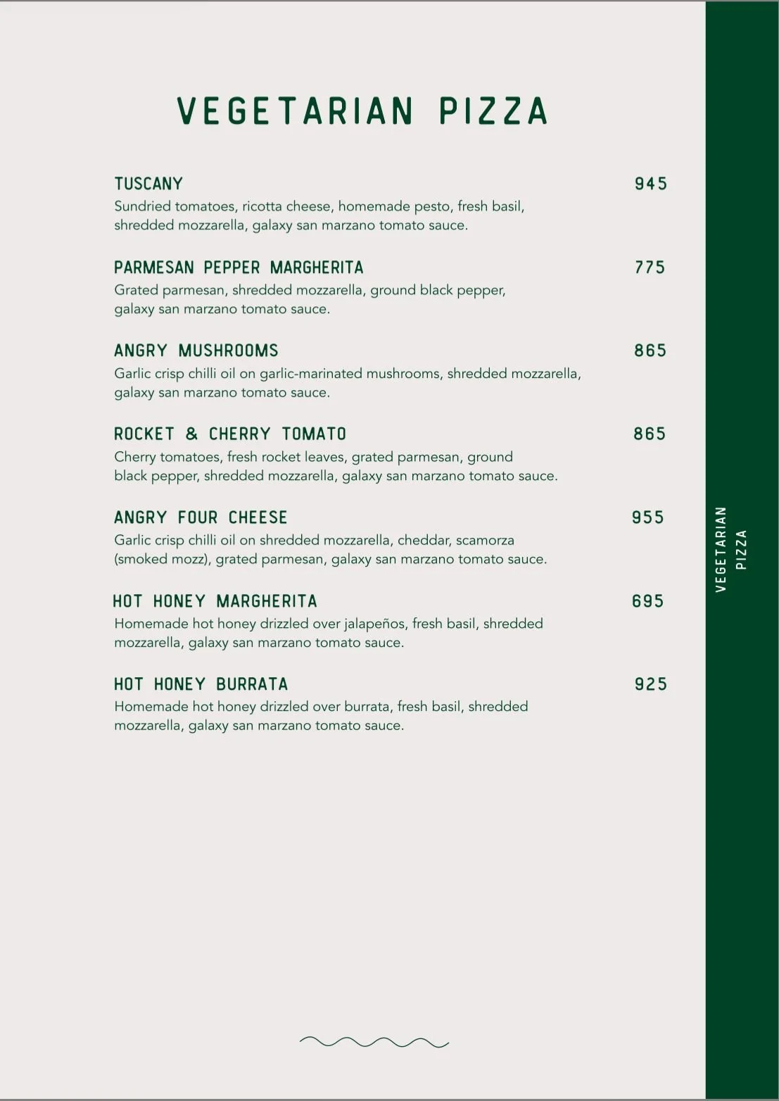 Menu — Galaxy Pizza