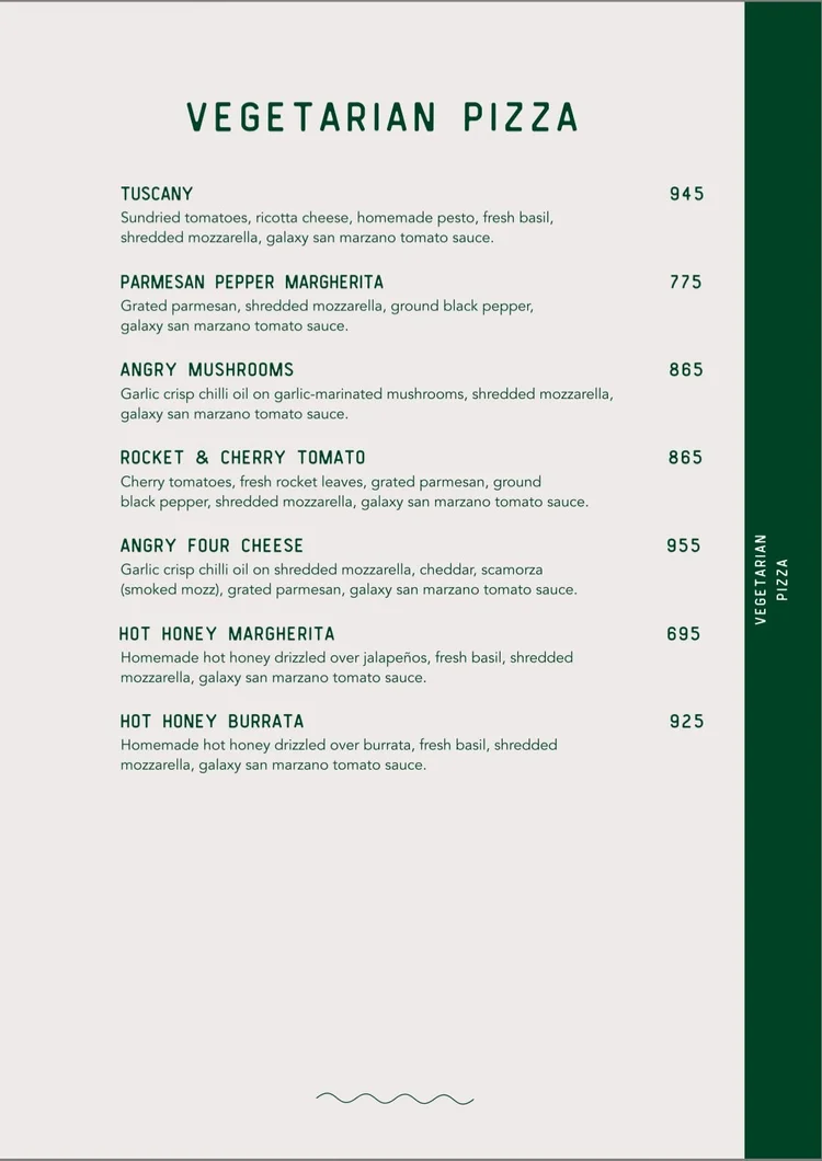 Menu — Galaxy Pizza