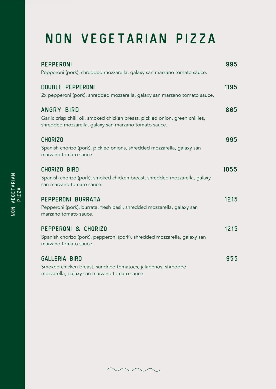 Menu — Galaxy Pizza