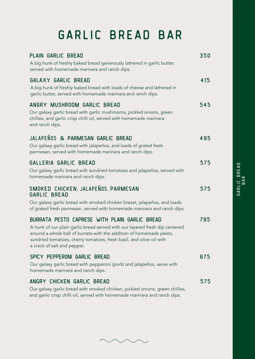 Menu — Galaxy Pizza