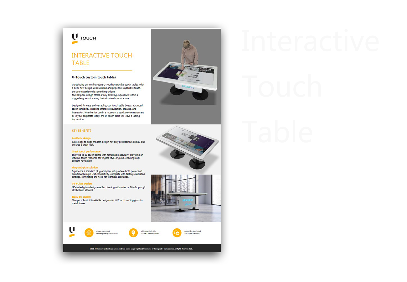 BROCHURES — U-Touch