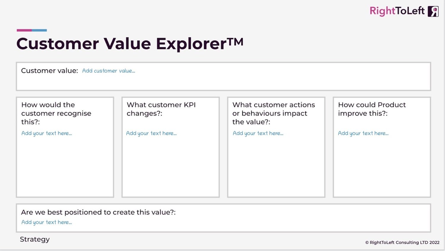 How to use the Customer Value Explorer — RightToLeft Consulting