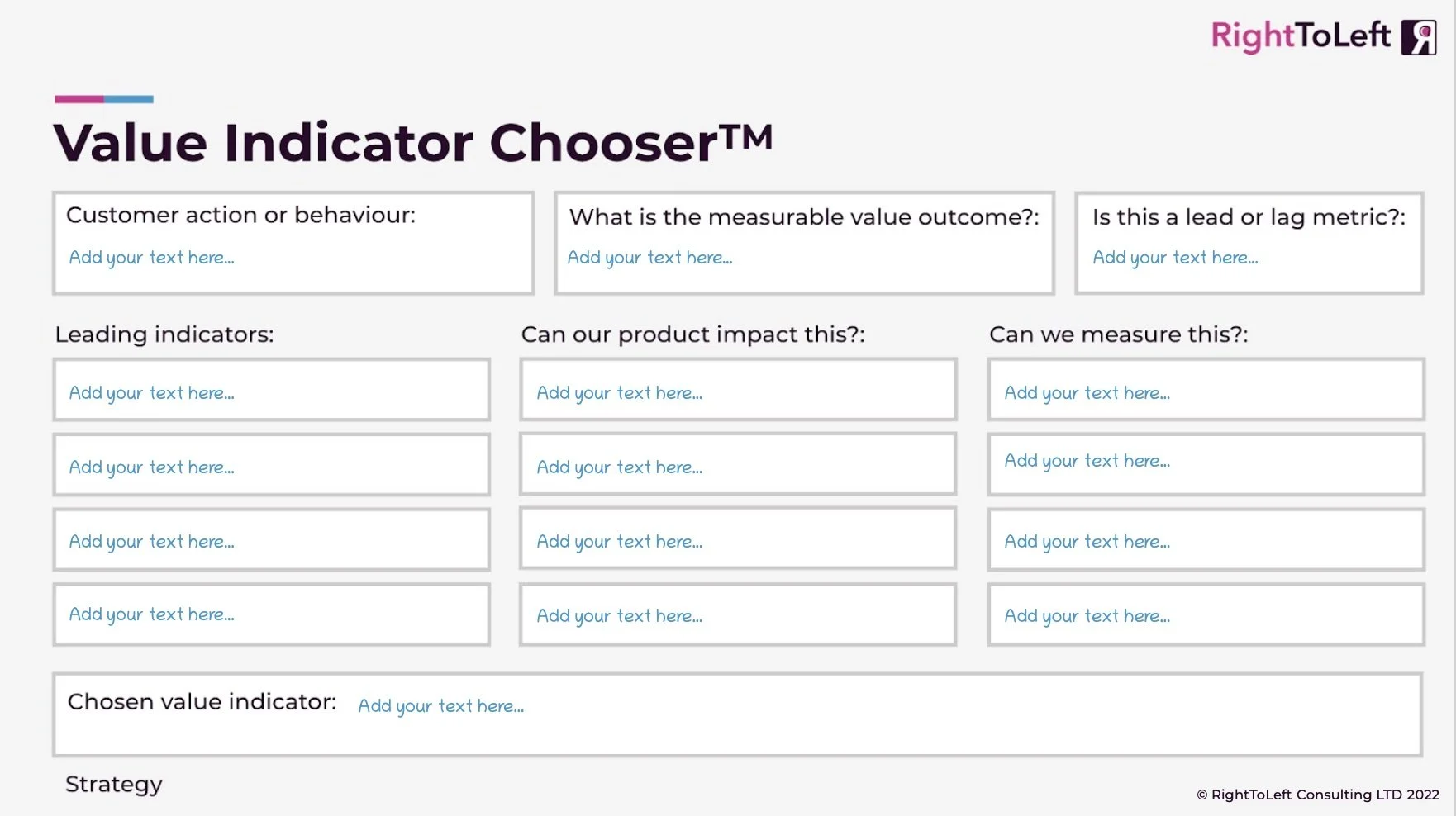 How to use the Value Indicator Chooser — RightToLeft Consulting
