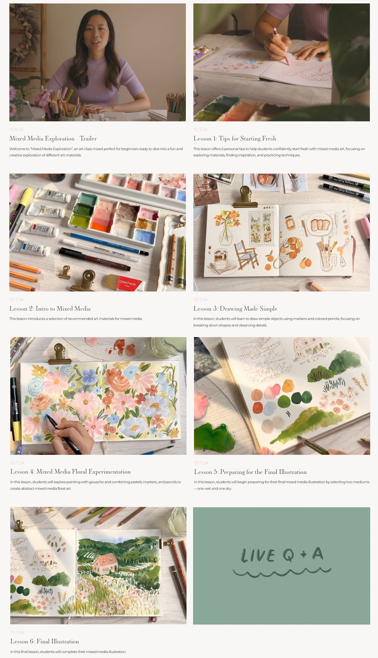 Mixed Media Exploration Landing — Dear Elaine: Cozy art classes for ...
