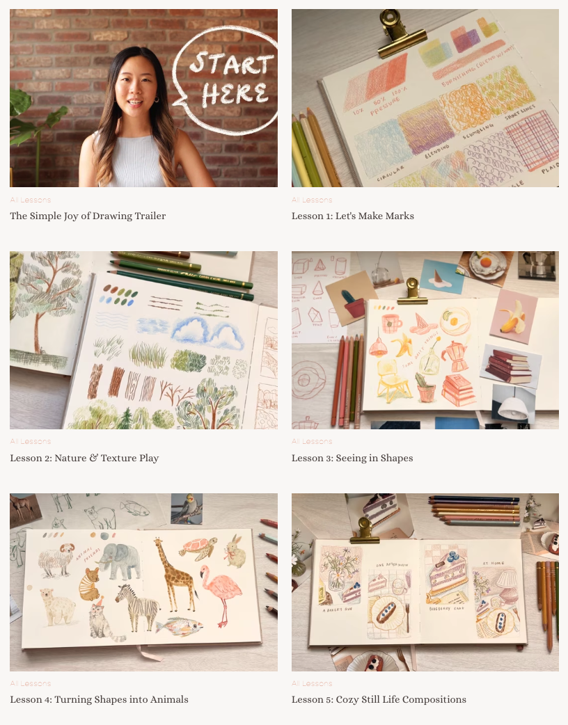 Simple Joy of Drawing Landing — Dear Elaine: Cozy art classes for ...