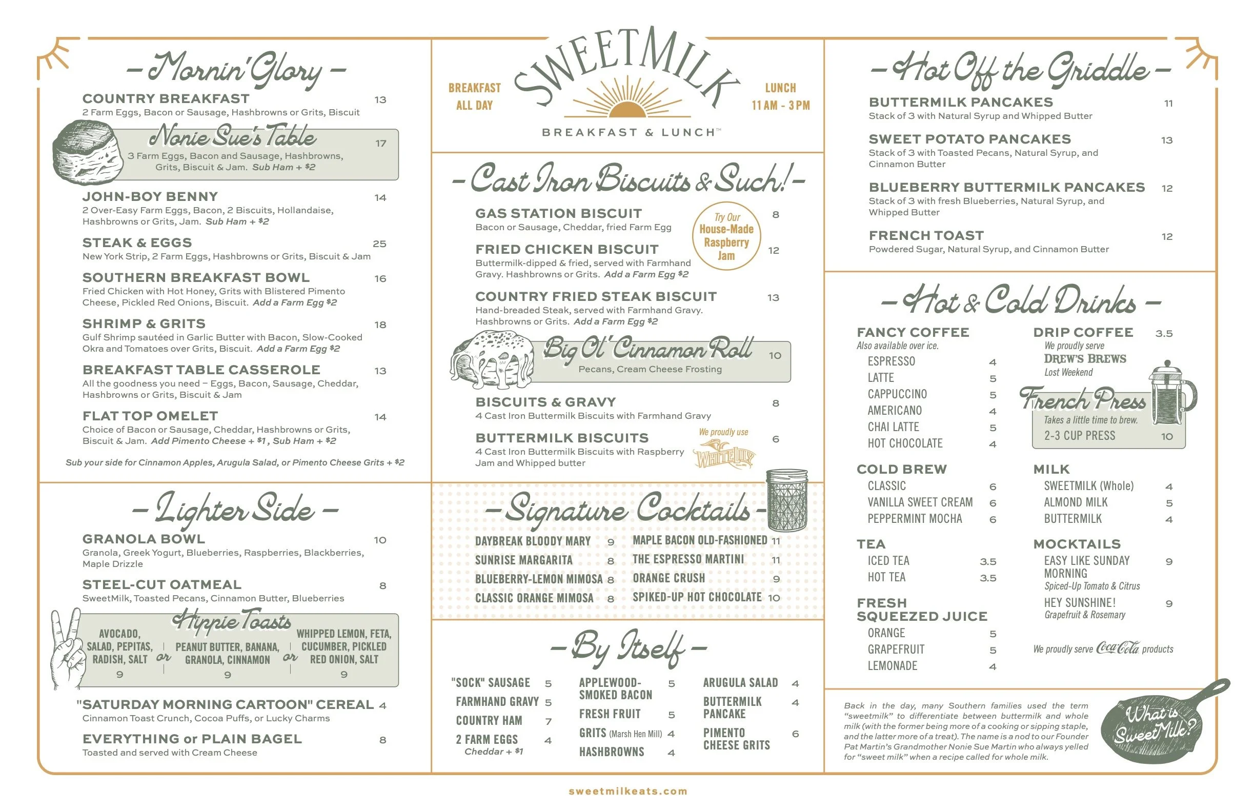 Menu — SweetMilk