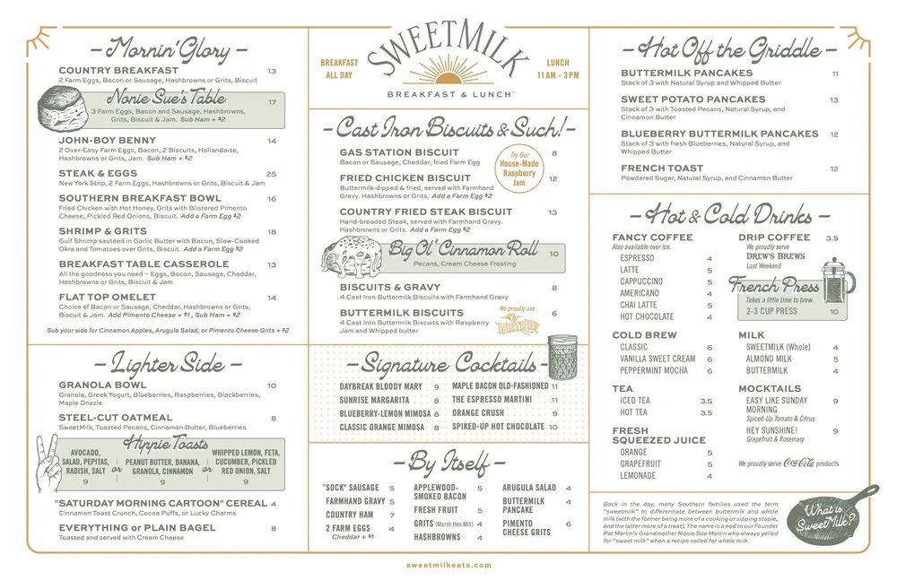 Menu — SweetMilk