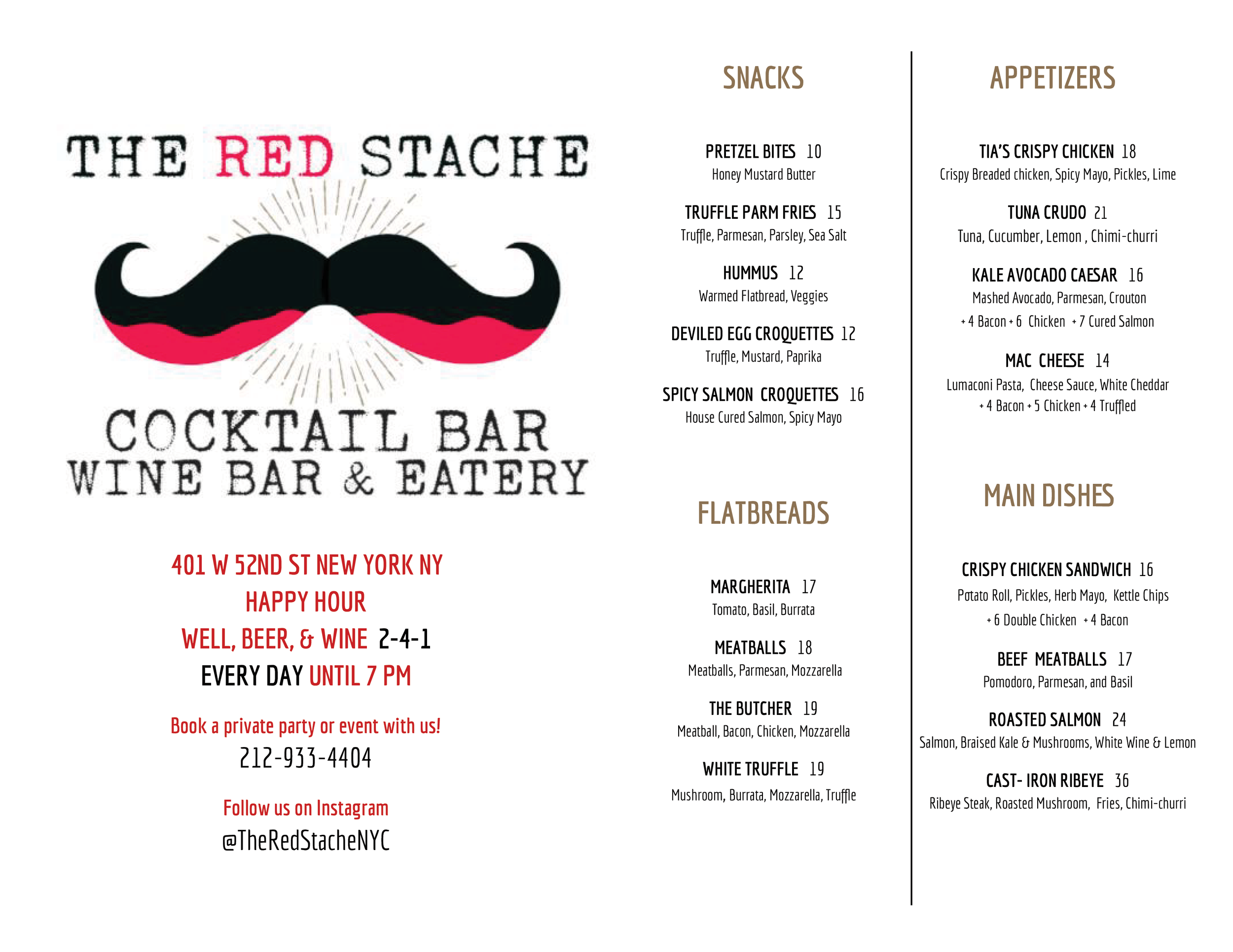 Menu — The Red Stache