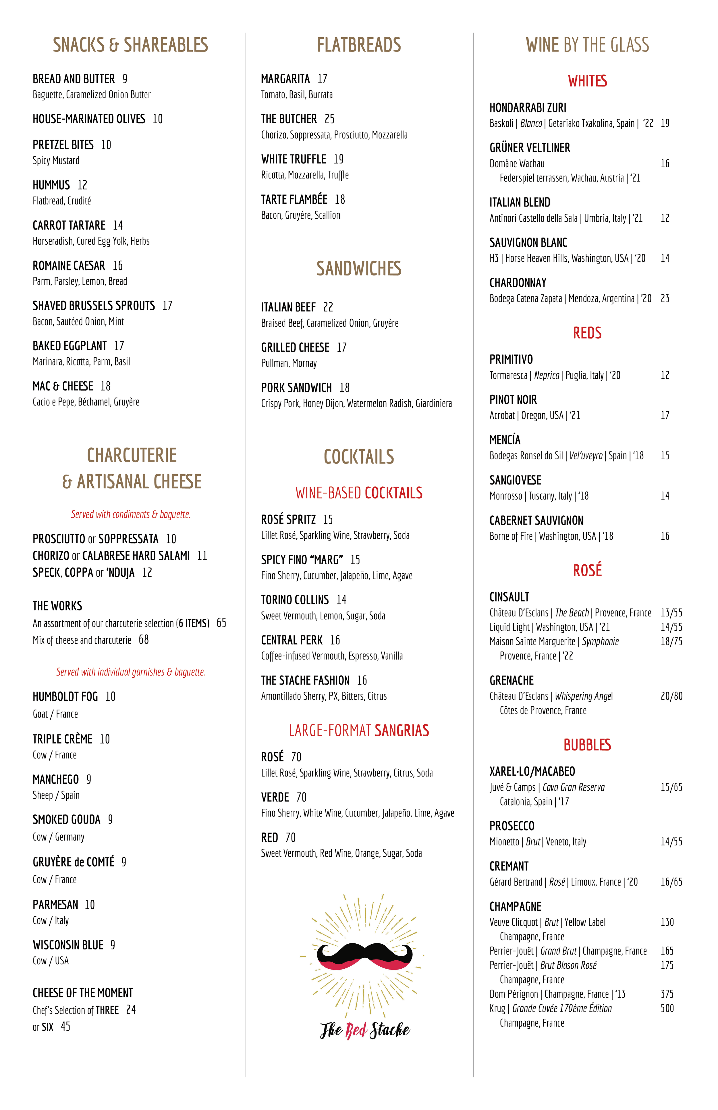 Menu — The Red Stache