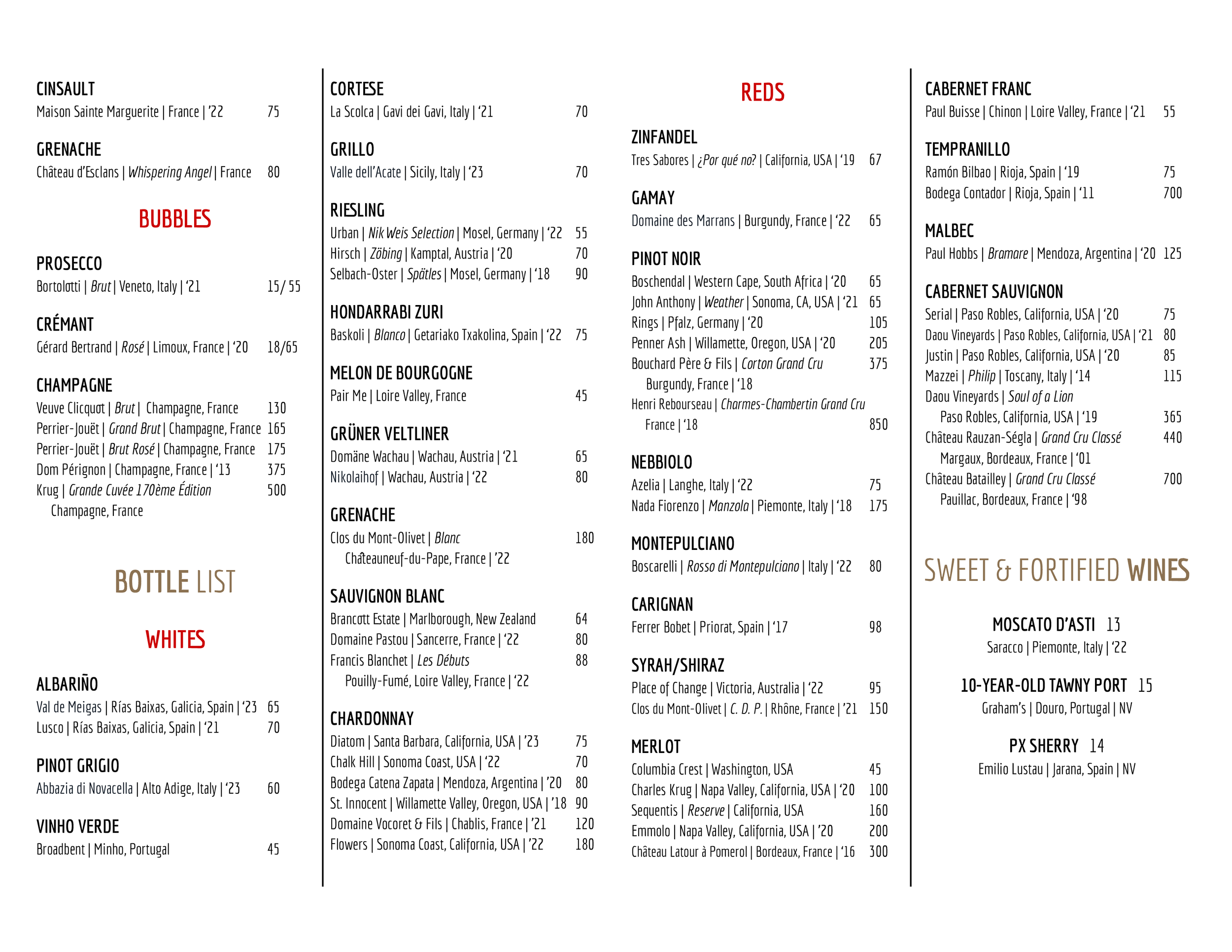 Menu — The Red Stache