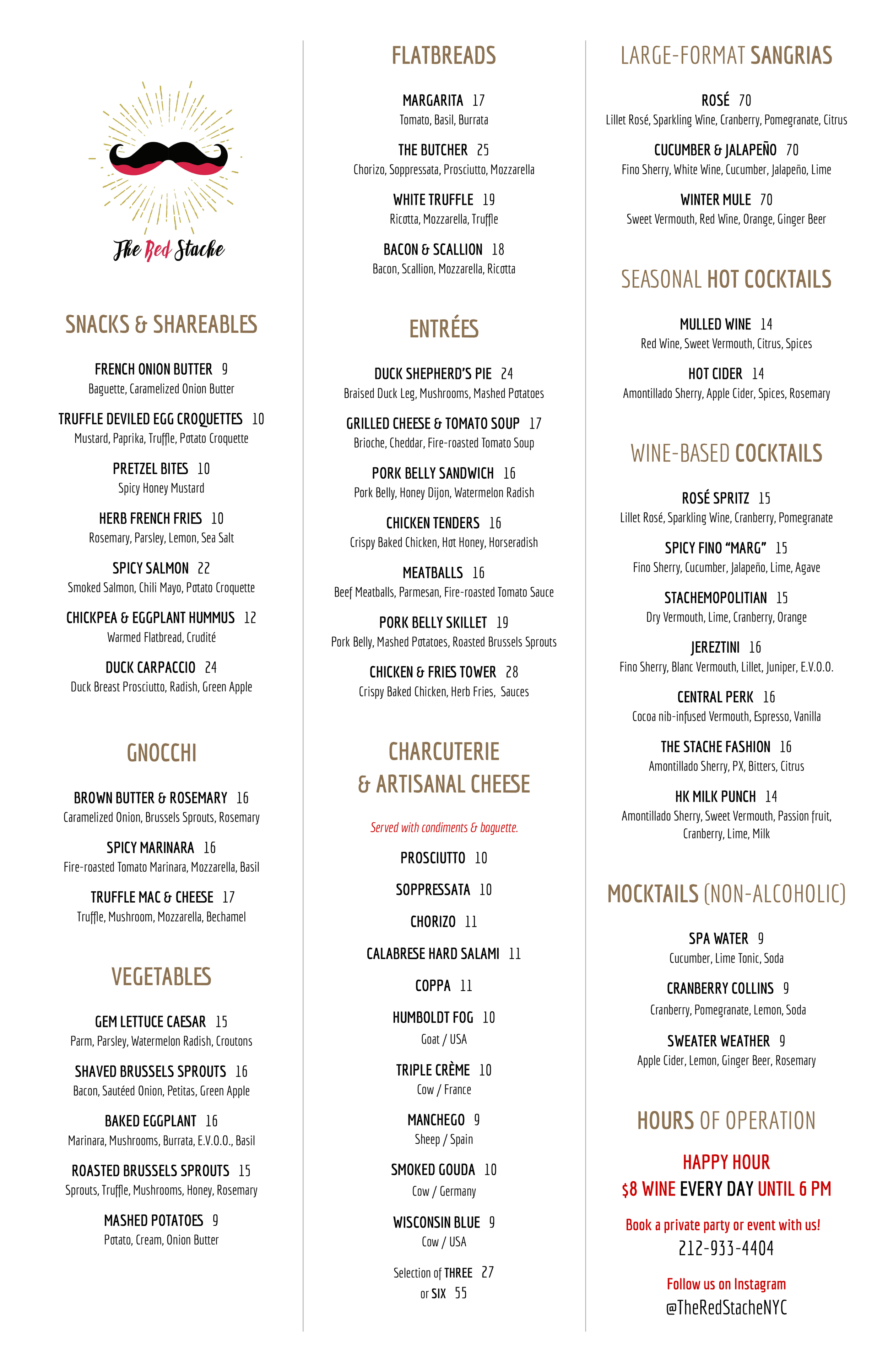 Menu — The Red Stache