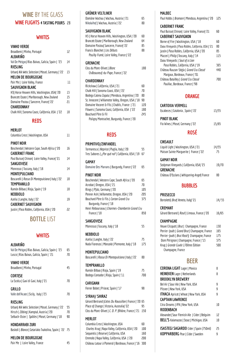 Menu — The Red Stache