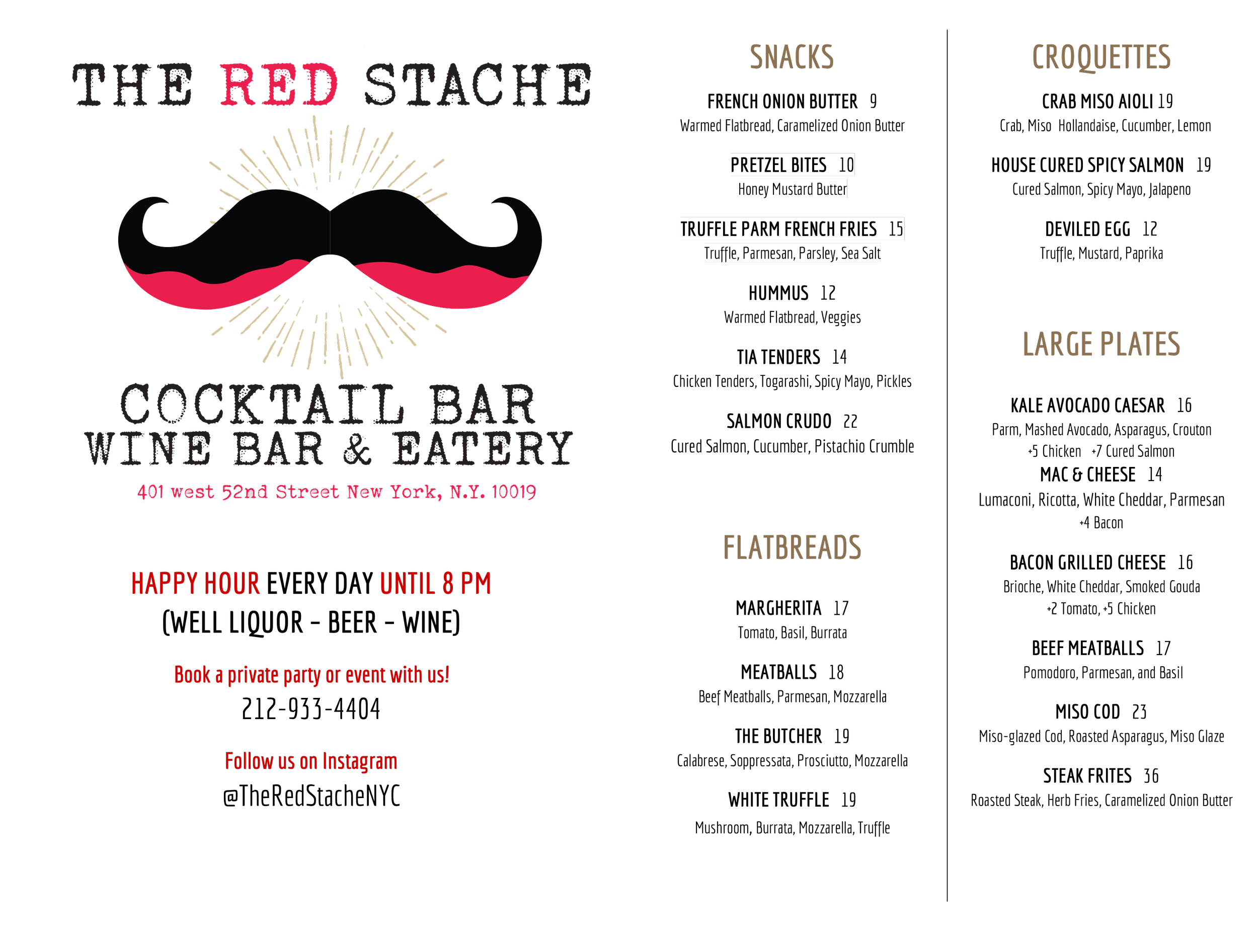 Menu — The Red Stache
