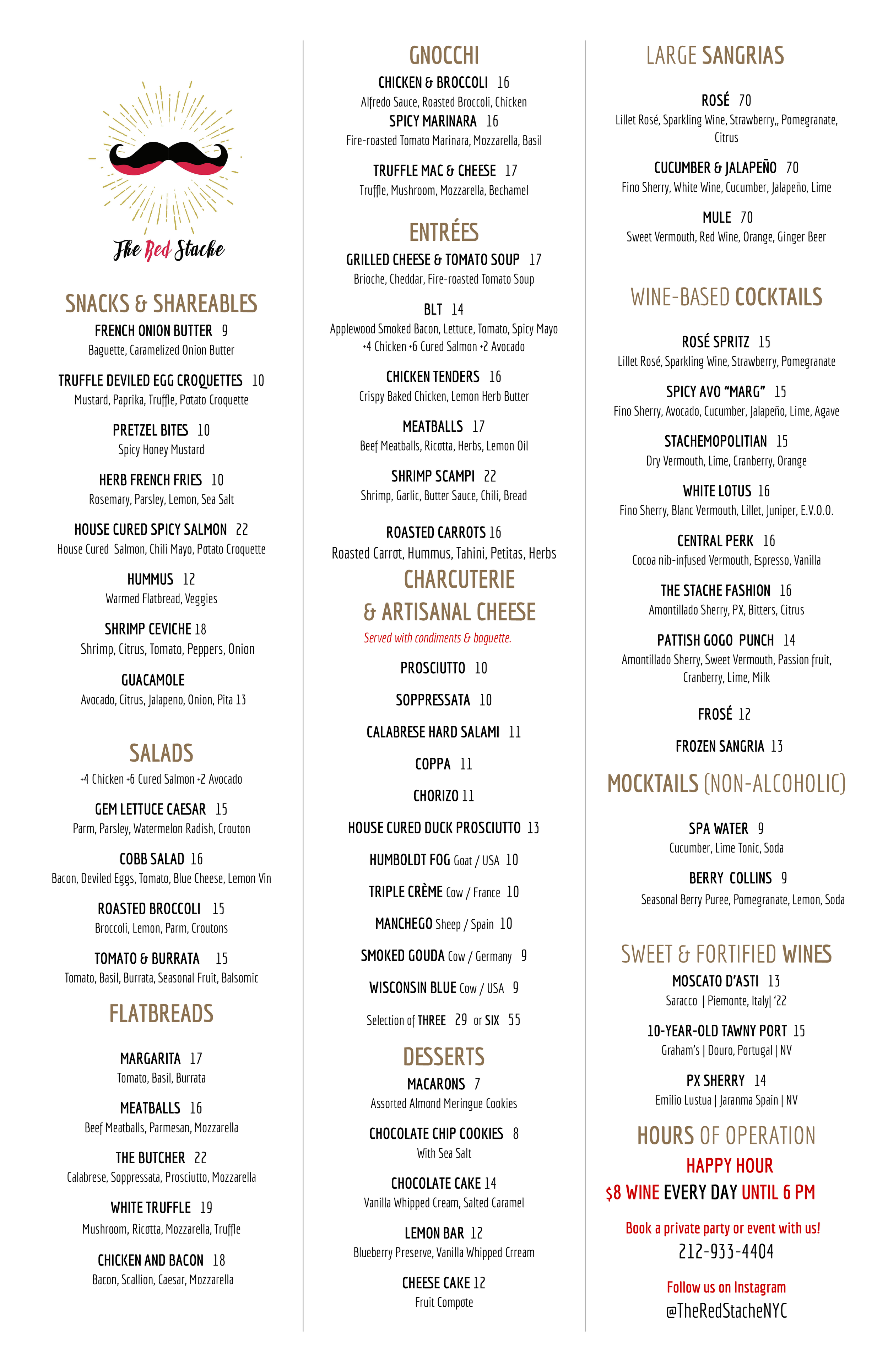 Menu — The Red Stache