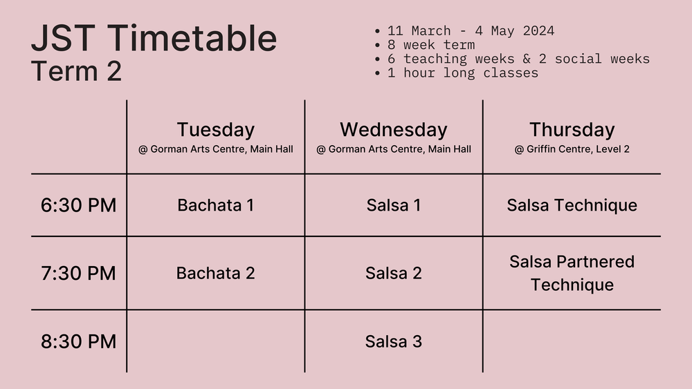 Classes and Timetable — JST Dance