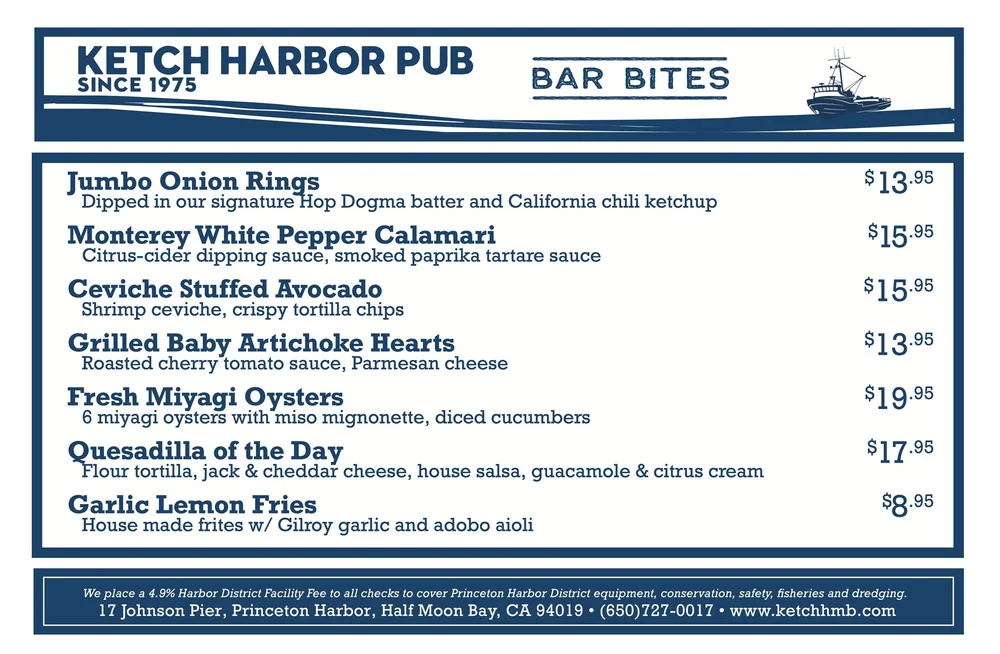 Menus | KETCH | Half Moon Bay