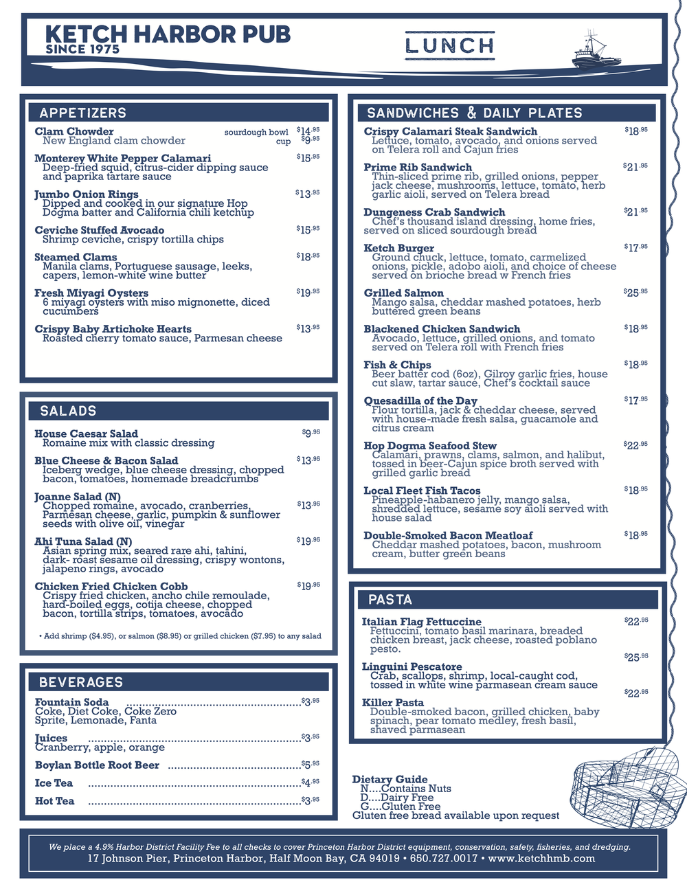 Menu | KETCH | Half Moon Bay