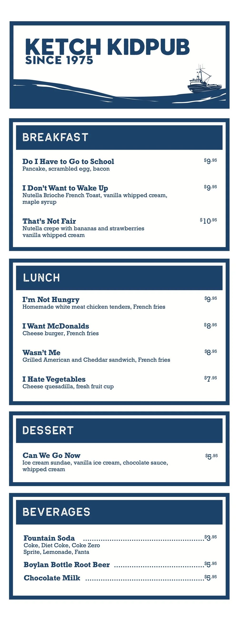 Menus | KETCH | Half Moon Bay