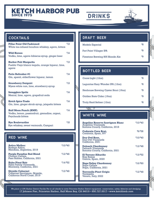 Menu | KETCH | Half Moon Bay