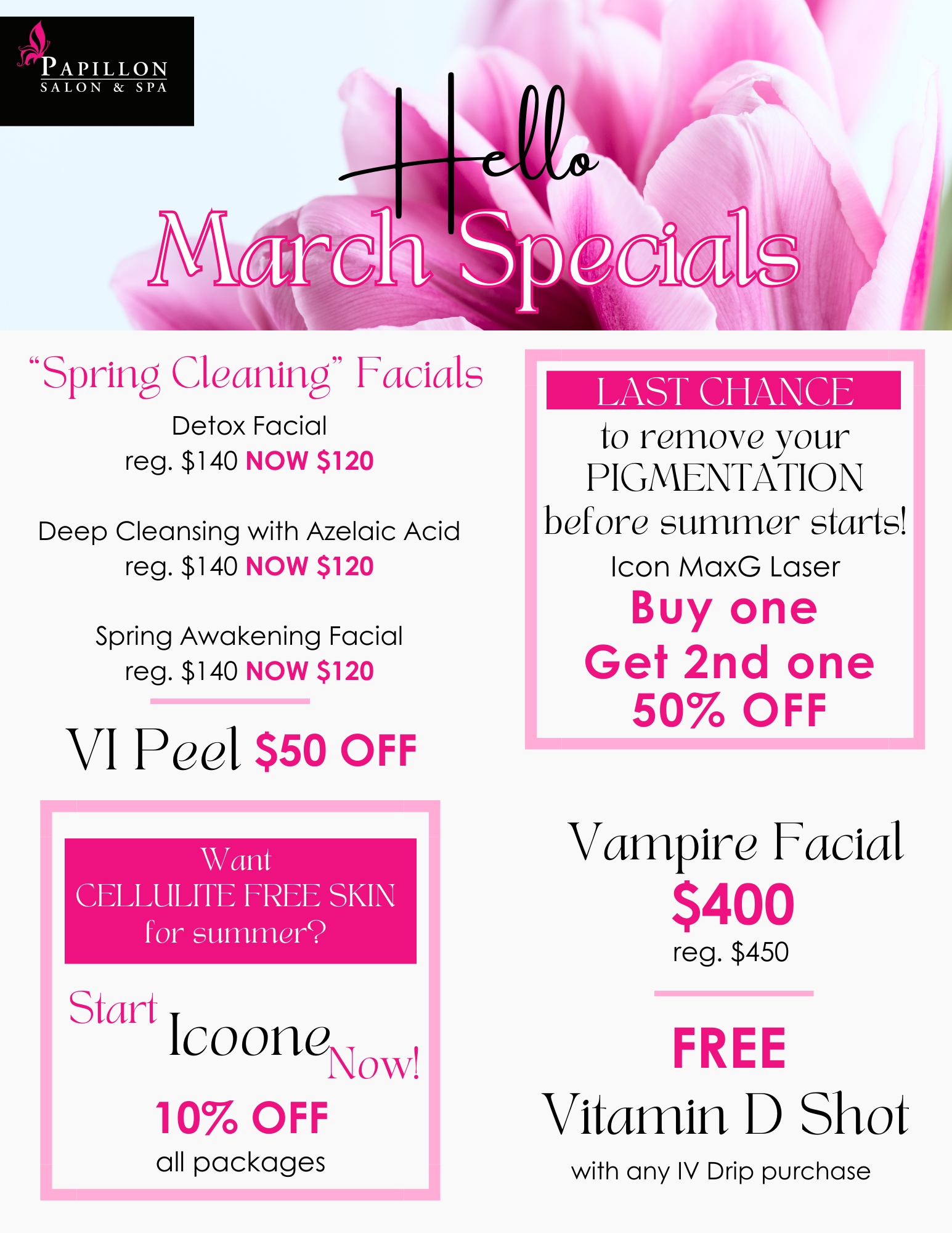 Special Offers for a top skin treatments at Papillon Salon & MedSpa