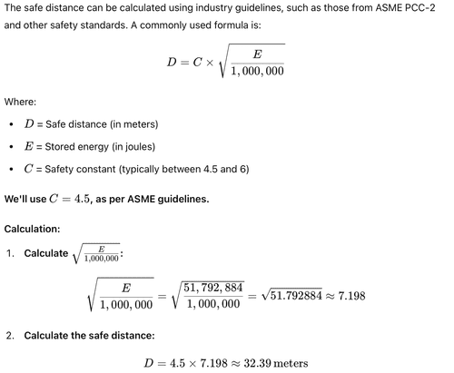 Safe Distance During Pneumatic Test — Piping Stress