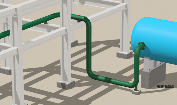 Piping Stress Analysis for Horizontal Pressure Vessel — Piping Stress