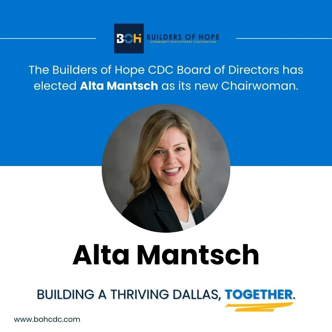 Alta Mantsch is BOHCDC's New Boarch Chairwoman — Builders of Hope