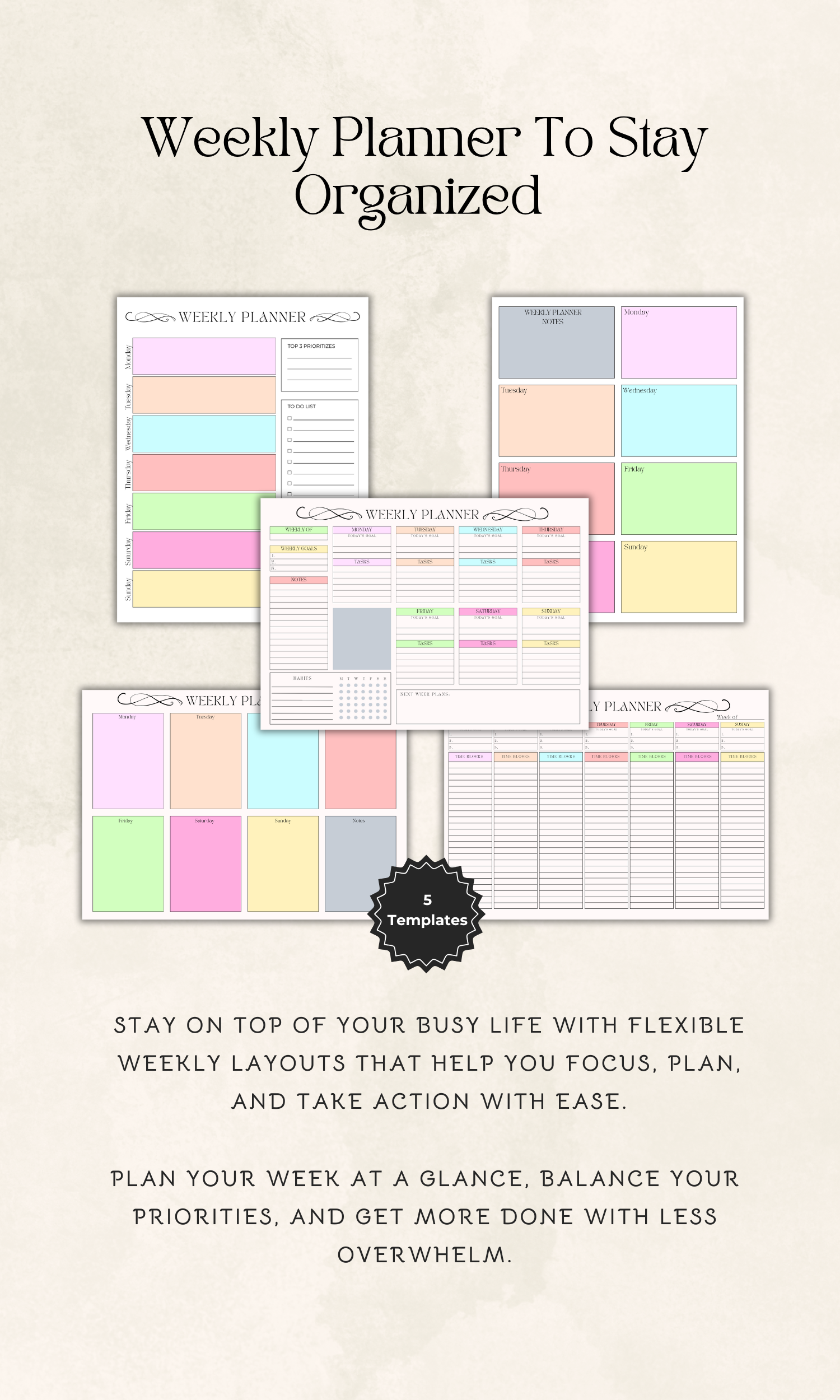 Weekly Planner To Stay Organized — Emilia Stone