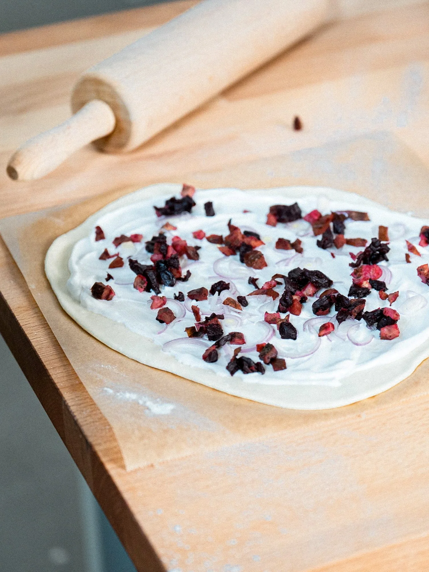 Rezept für Veganen Flammkuchen mit Verrano — Verrano