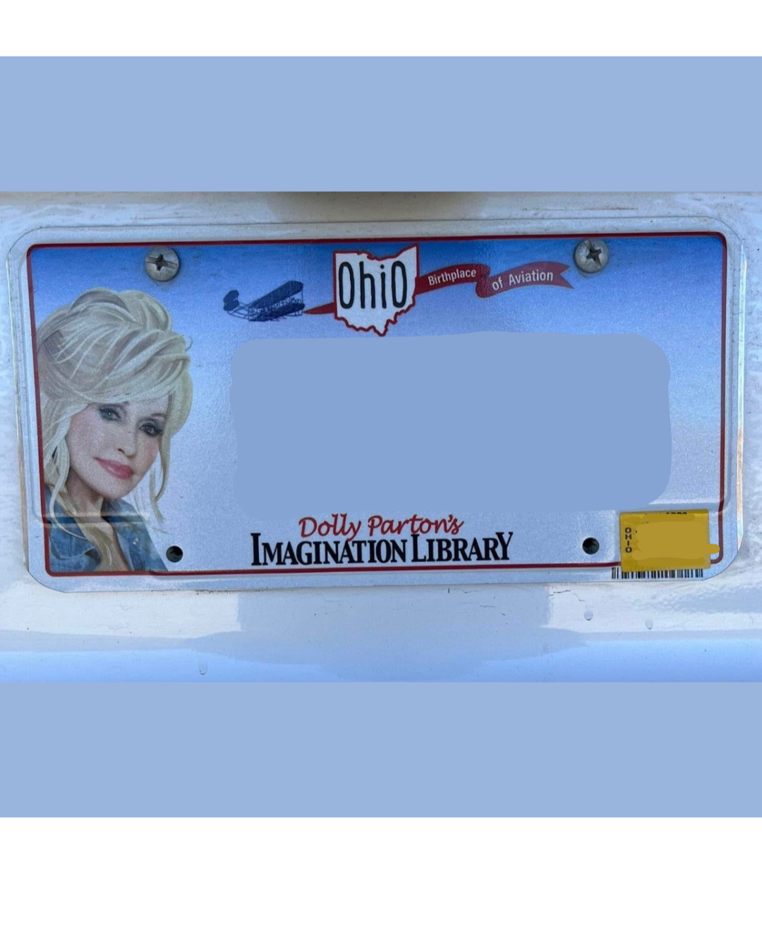 Dolly Parton's License Plate in Ohio — Ohio Imagination Library