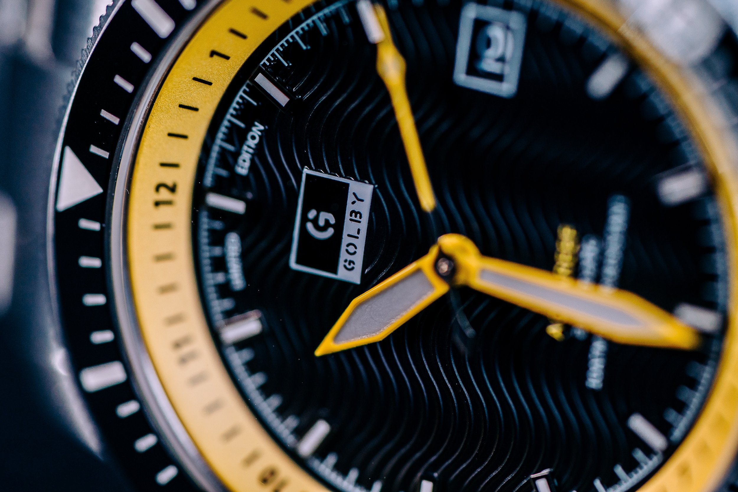 Black Yellow Aquareef Limited Edition Dive Watch UK Microbrand — Golby ...